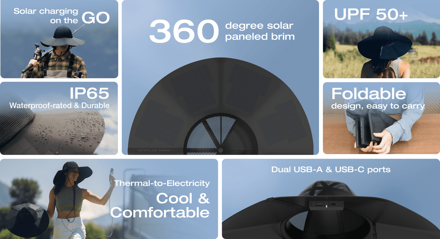 Solar Power Hat Designed for Outdoor Adventures | EcoFlow US
