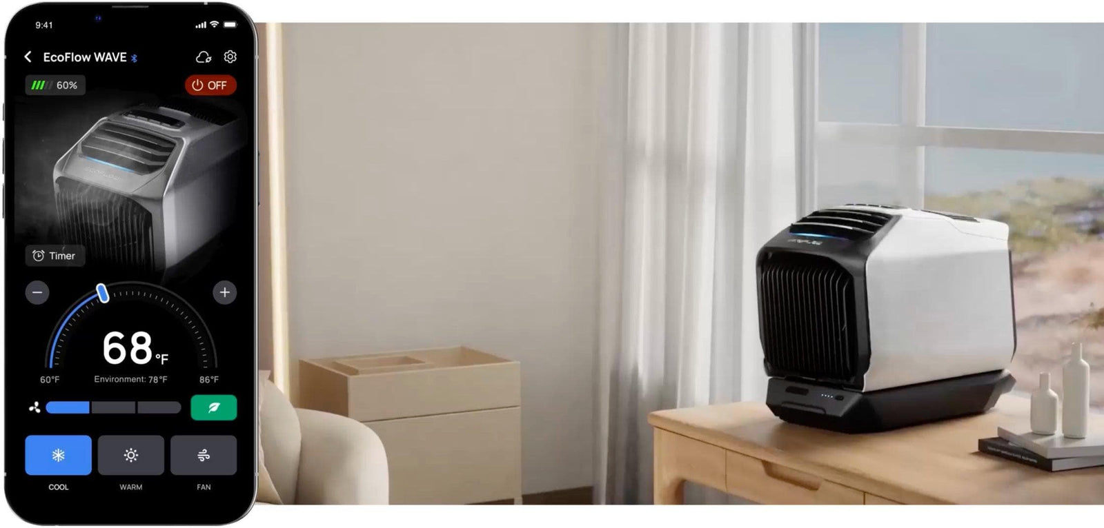 EcoFlow WAVE 2 Portable Air Conditioner with Heater