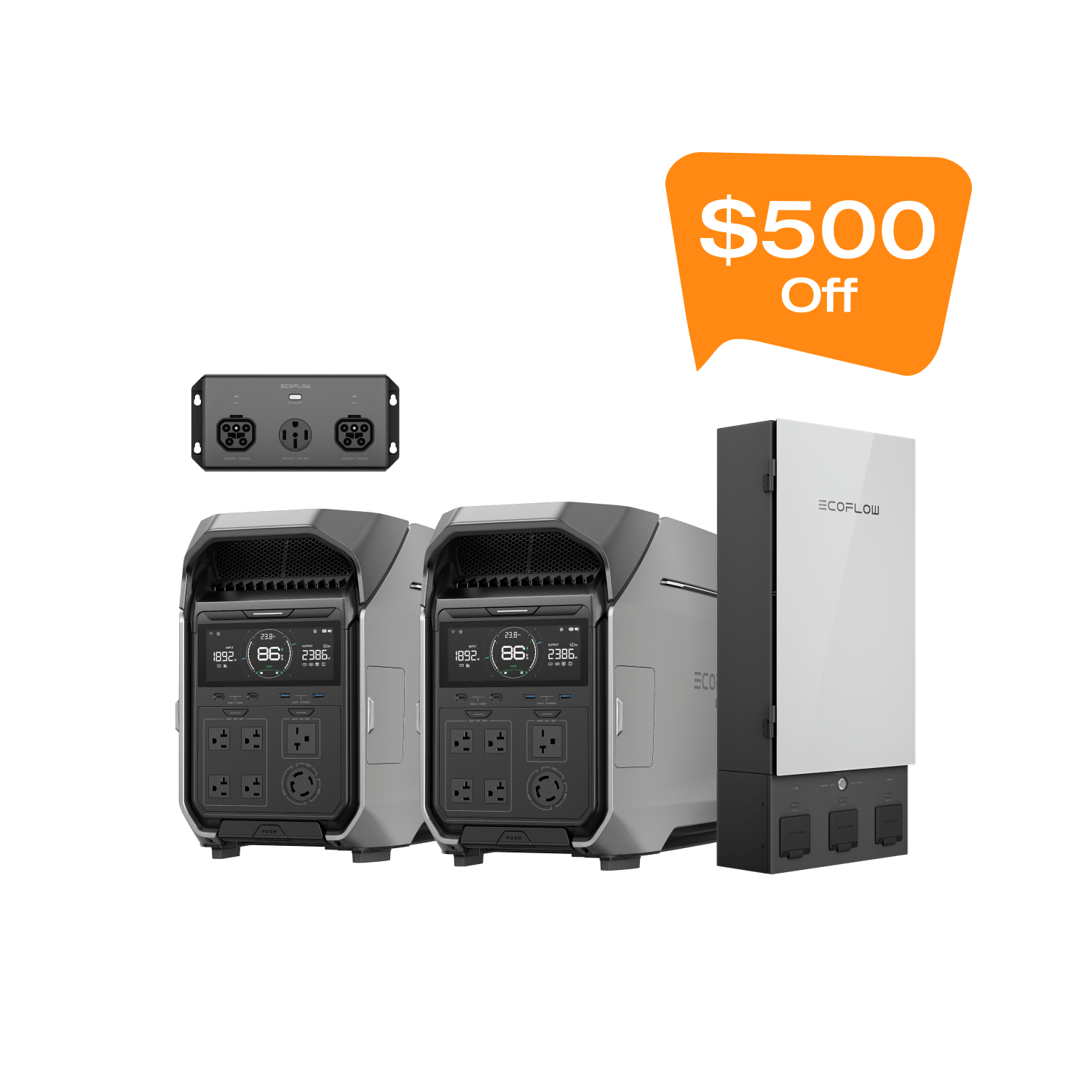 EcoFlow DELTA Pro 3 Whole-Home Power Kit | 2*DELTA Pro 3 + 50 amp Hub ...