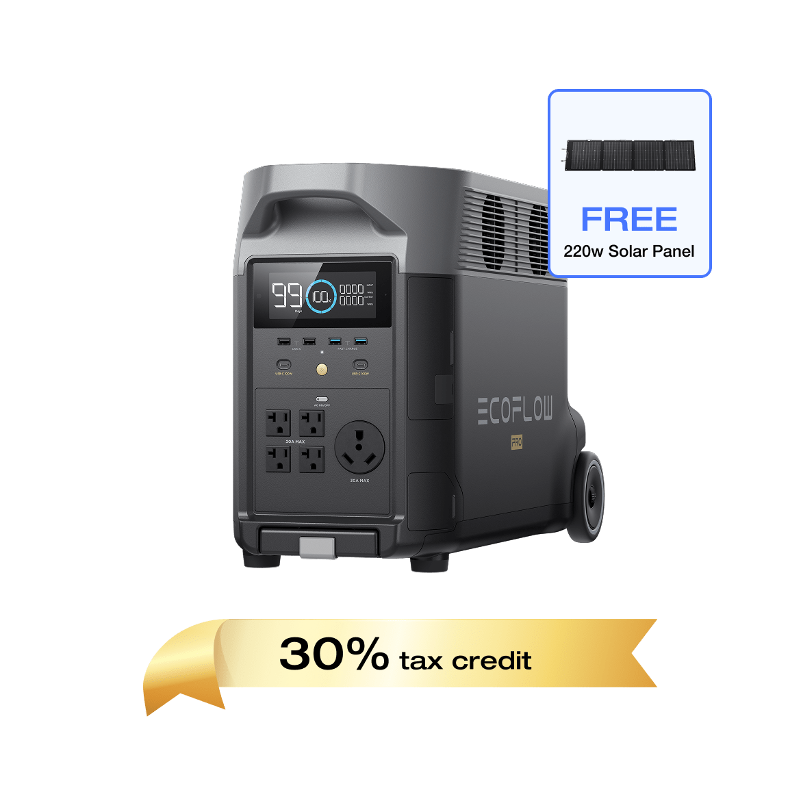 Buy EcoFlow DELTA Pro Portable Power Station | DELTA Pro + Free 220W ...