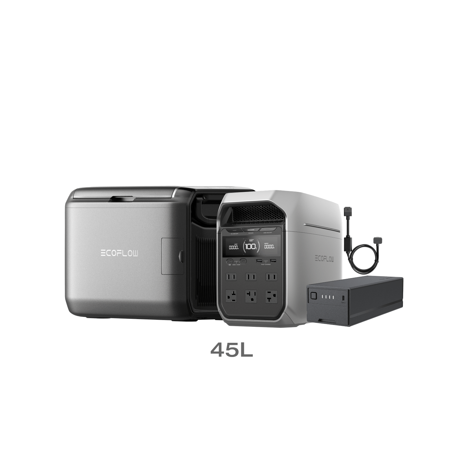 EcoFlow GLACIER Classic Portable Fridge Freezer | 45L / GLACIER Plug-in ...